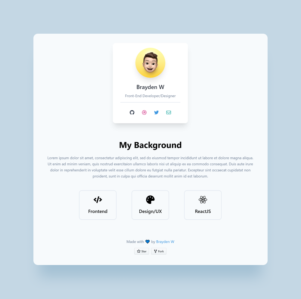 React tailwind portfolio Starter tailwind react